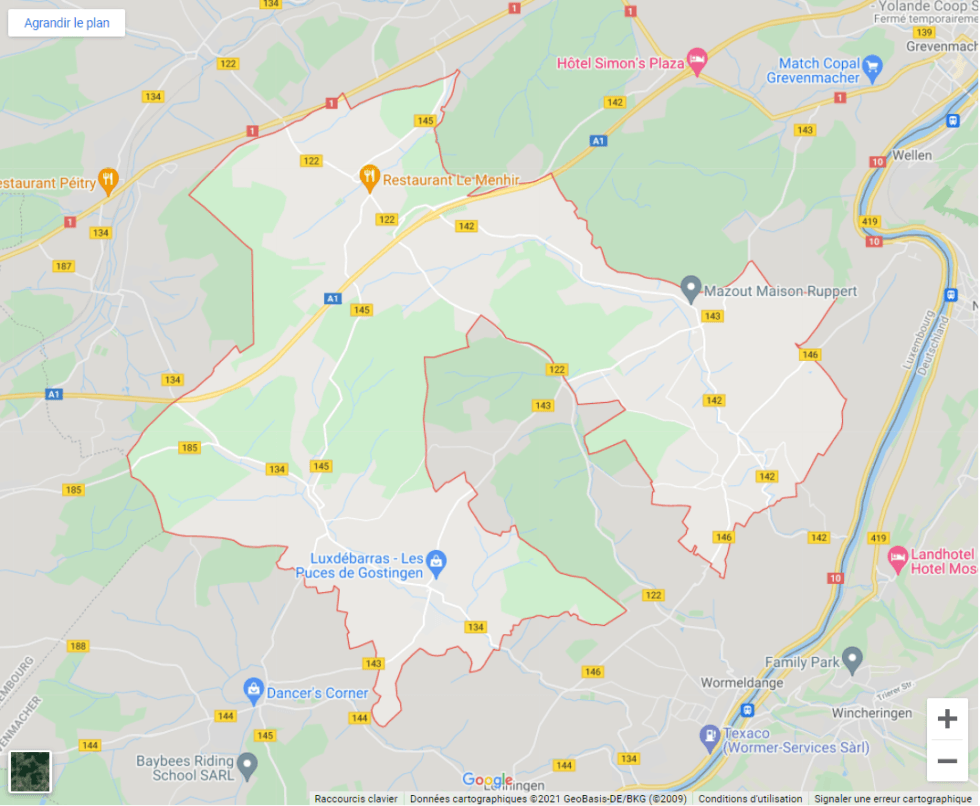 PLAN DE LA COMMUNE - Flaxweiler